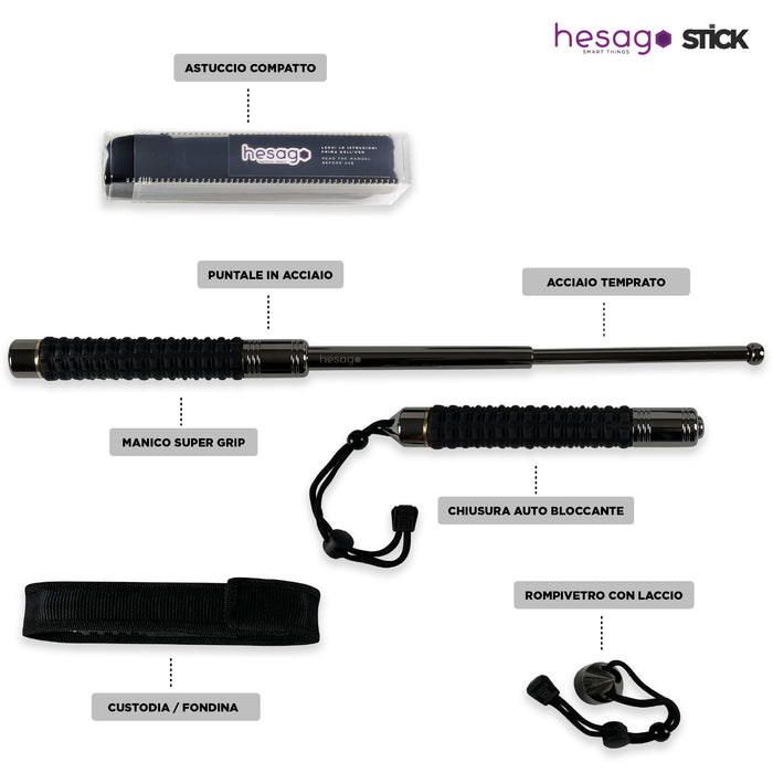 Hesago Stick PRO - Telescopic Truncheon in Hardened Steel with Glass ...